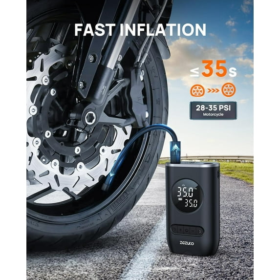 Tire Inflator Portable Air Compressor - 150PSI Cordless Air Pump for Car Tires with Pressure ...