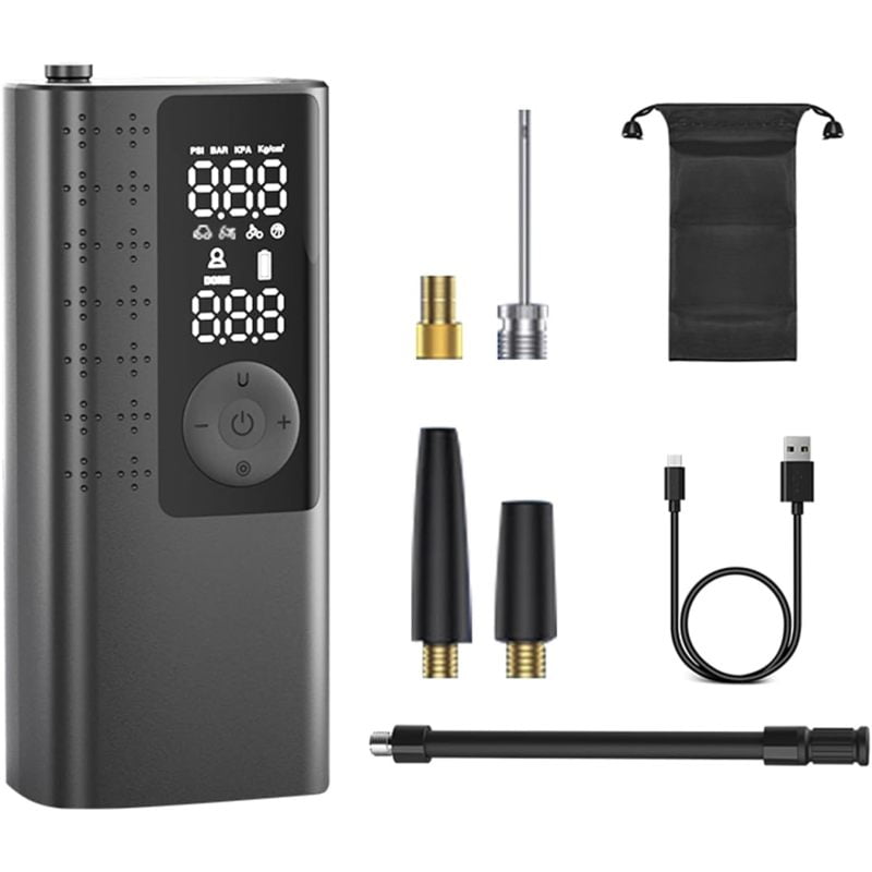 Tire Inflator Portable Air Compressor - 150PSI Cordless Electric Pump ...