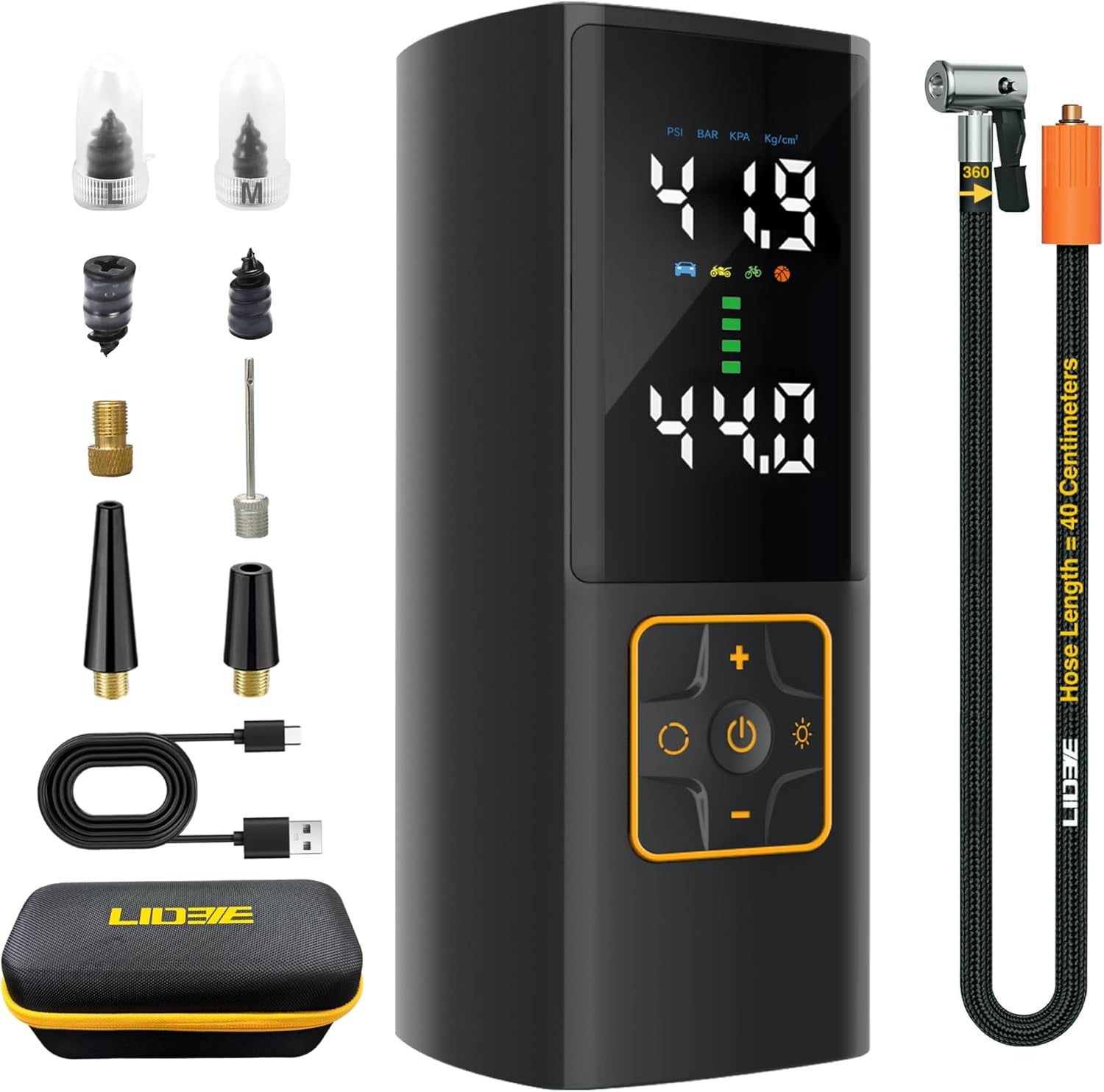 Tire Inflator Portable Air Compressor, 150PSI Portable Air Pump for Car Tires with Digital ...