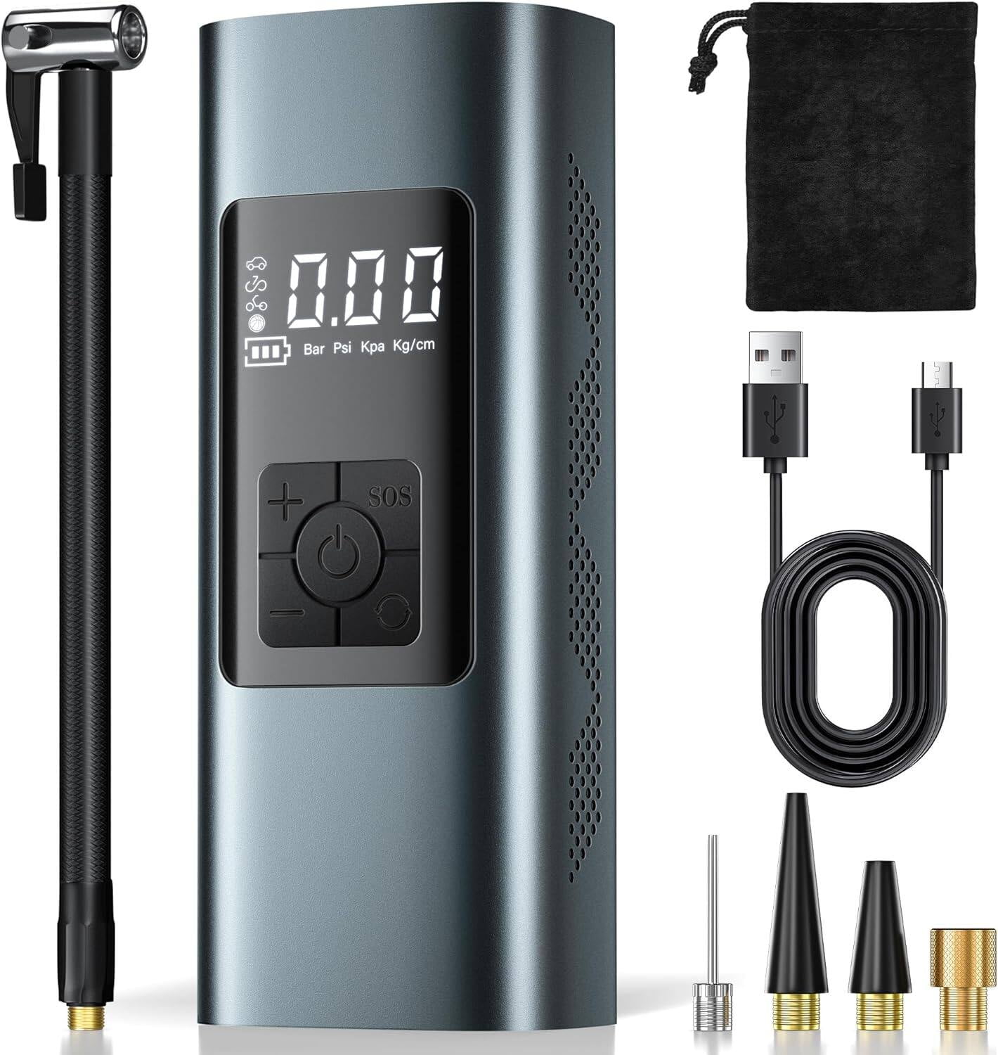 Tire Inflator Portable Air Compressor - 150PSI Rechargeable Air Pump ...