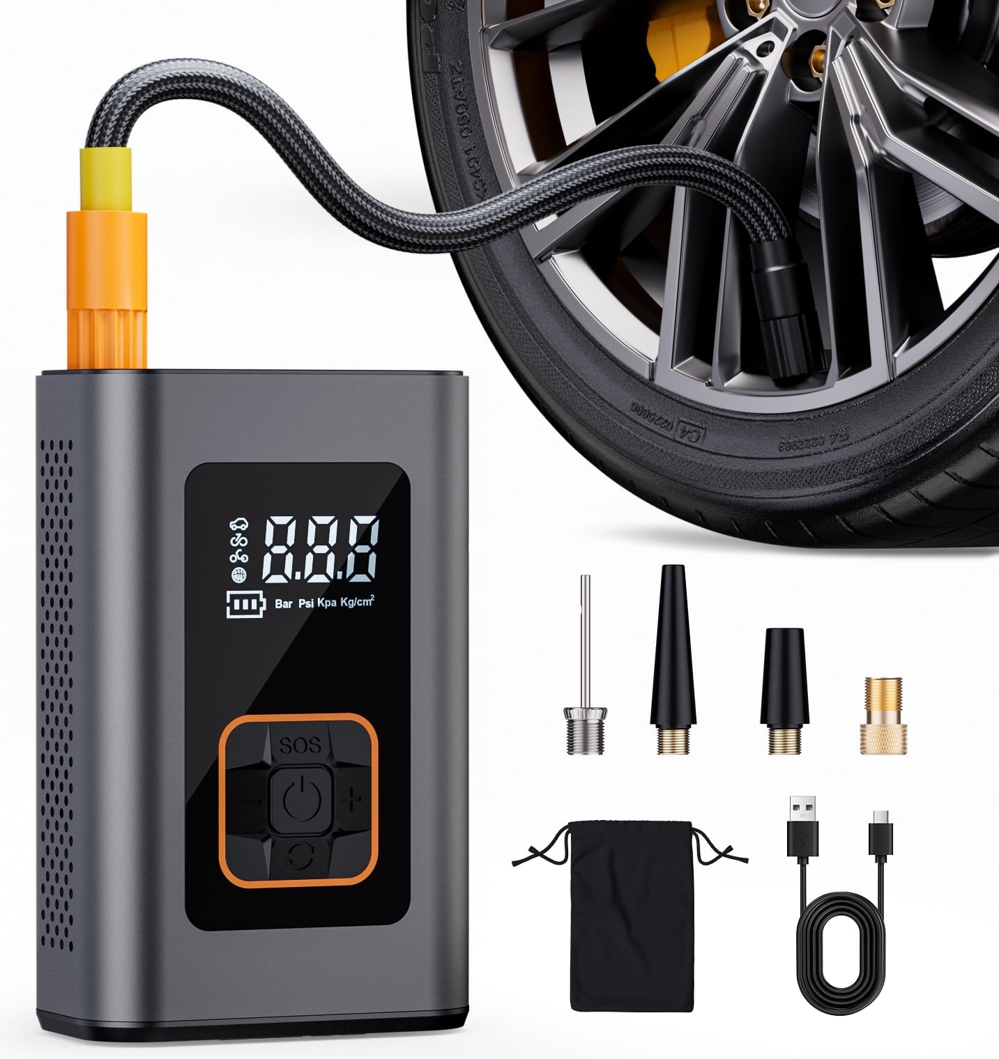 REHOTTOP Tire Inflator Portable Air Compressor, 180 PSI Cordless Air ...