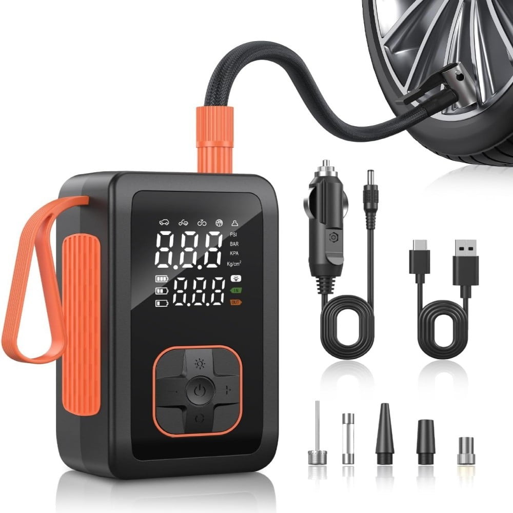 Tire Inflator Portable Air Compressor, 180PSI & 15000mAh Cordless Air ...