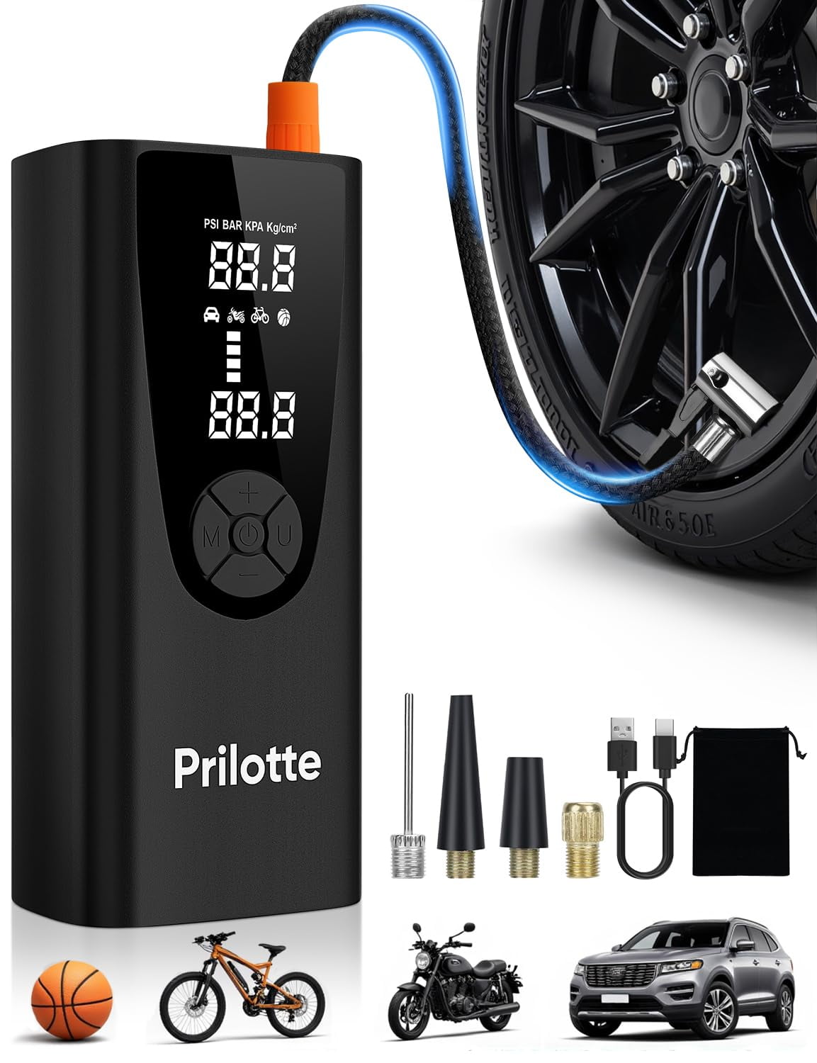 Tire Inflator Portable Air Compressor-180PSI&20000mAh Car Tire Air Pump ...