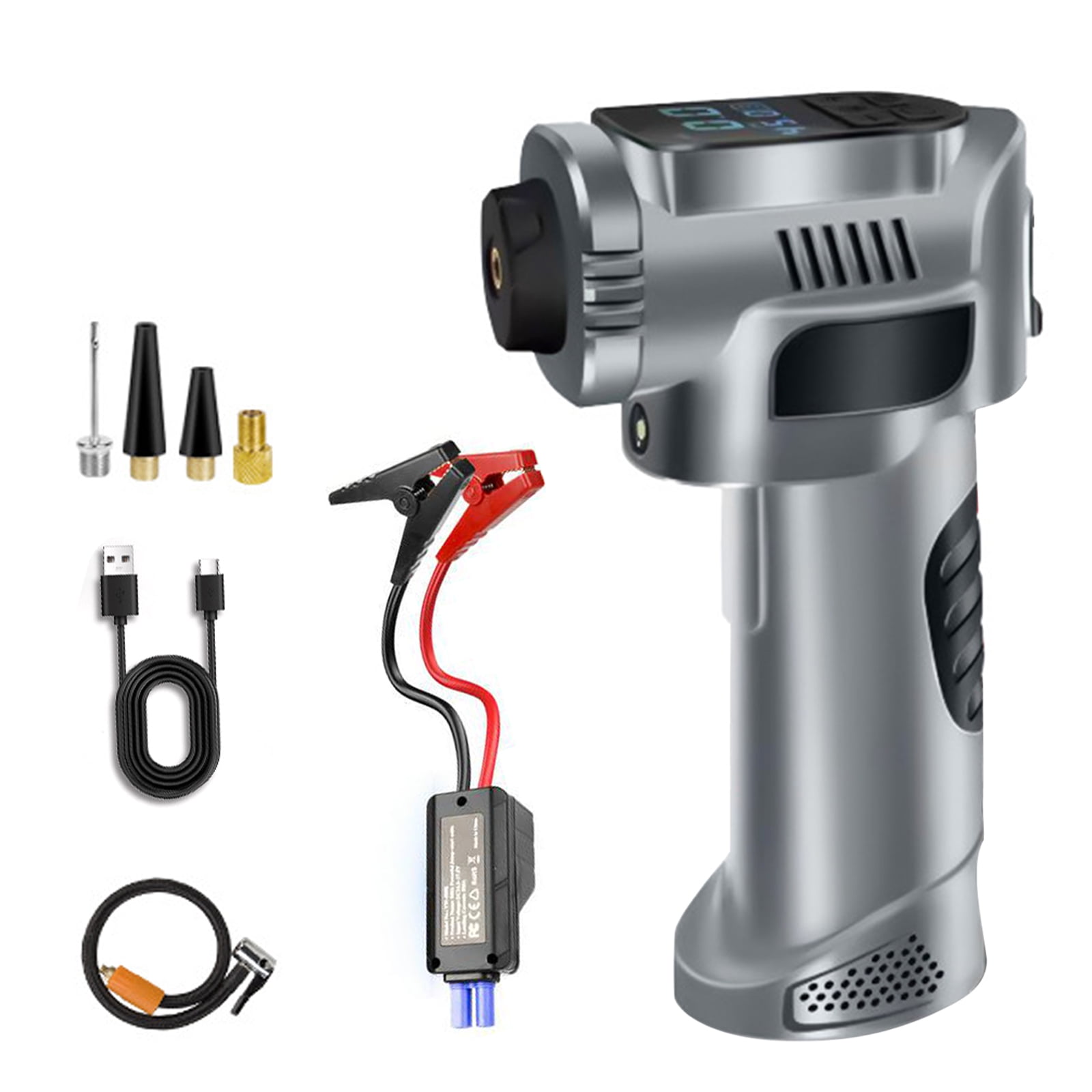 Tire Inflator Portable Air Compressor, 4-in-1 Cordless Electric Air ...