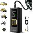 Tire Inflator Portable Air Compressor - [4X Faster][150 PSI] Car Bike Air Pump with Rechargeable ...
