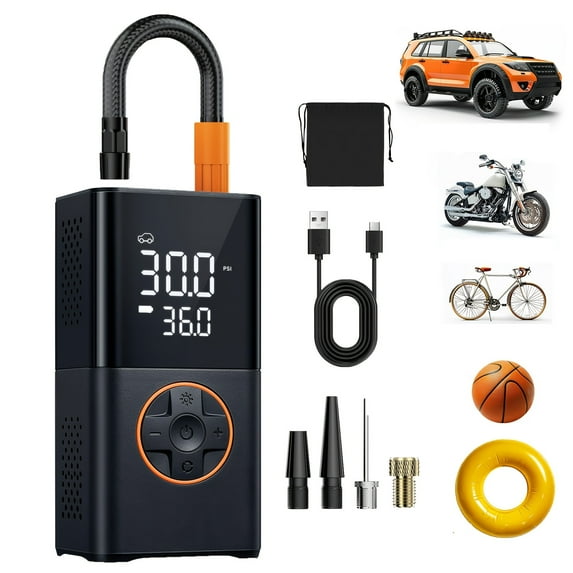 Tire Inflator Portable Air Compressor, 8000mAh Cordless For Car Tires ...