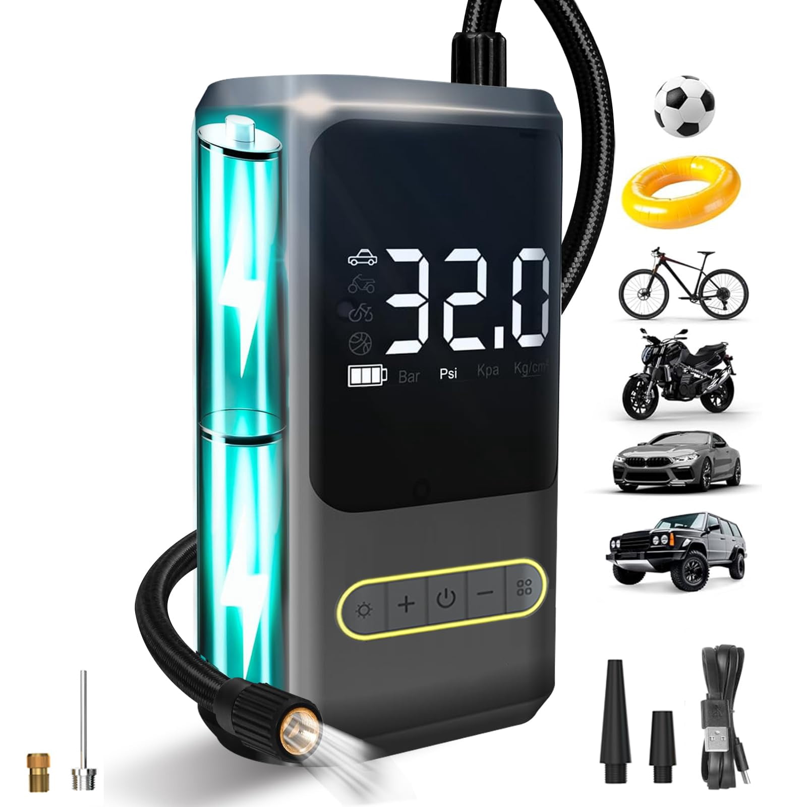 Tire Inflator Portable Air Compressor, Air Pump for Car Tires - Car ...