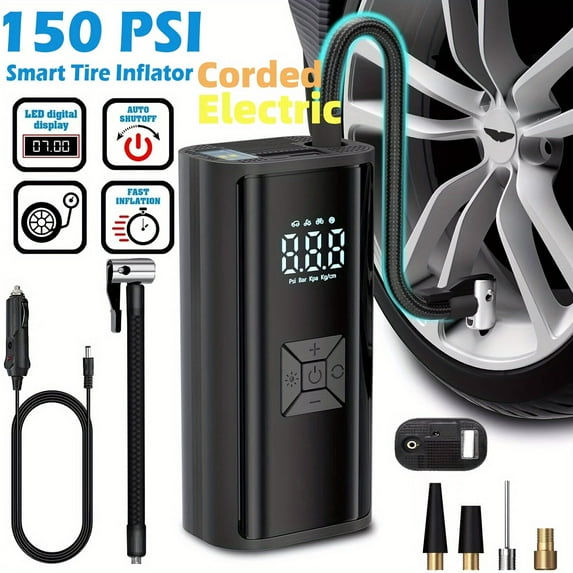 Tire Inflator Portable Air Compressor, Air Pump for Car Tires with Digital Tire Pressure Gauge ...