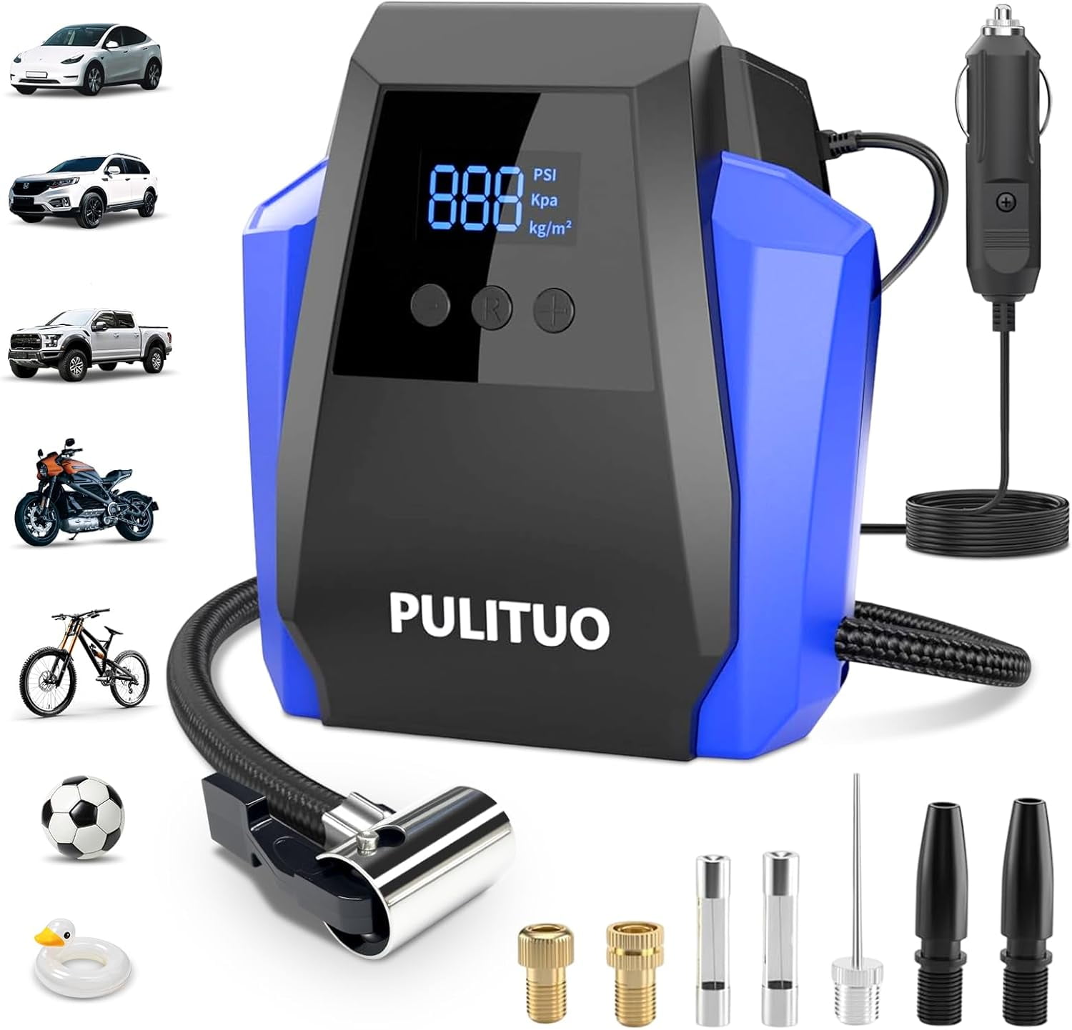 Tire Inflator Portable Air Compressor - Car Accessories 12V DC Pump for ...