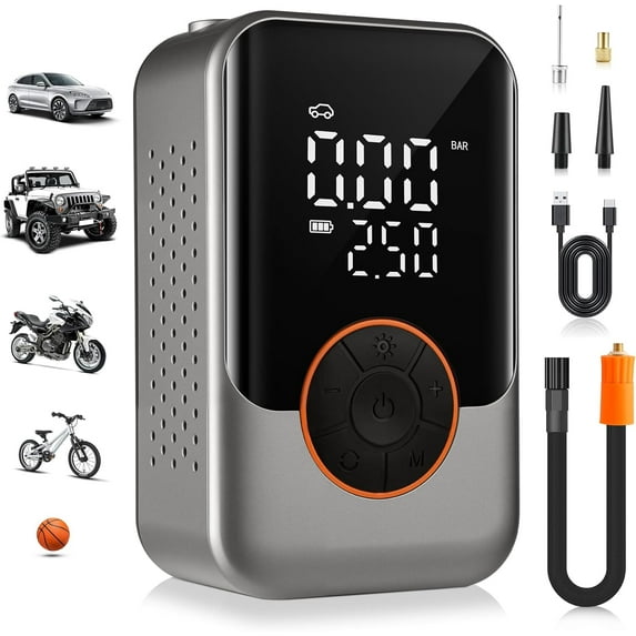 Tire Inflator Portable Air Compressor Cordless, 150 PSI Car Tires Air ...