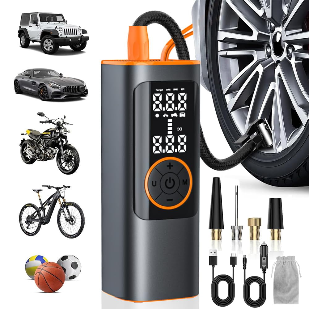 Tire Inflator Portable Air Compressor, Cordless 150PSI Fast Air Pump ...