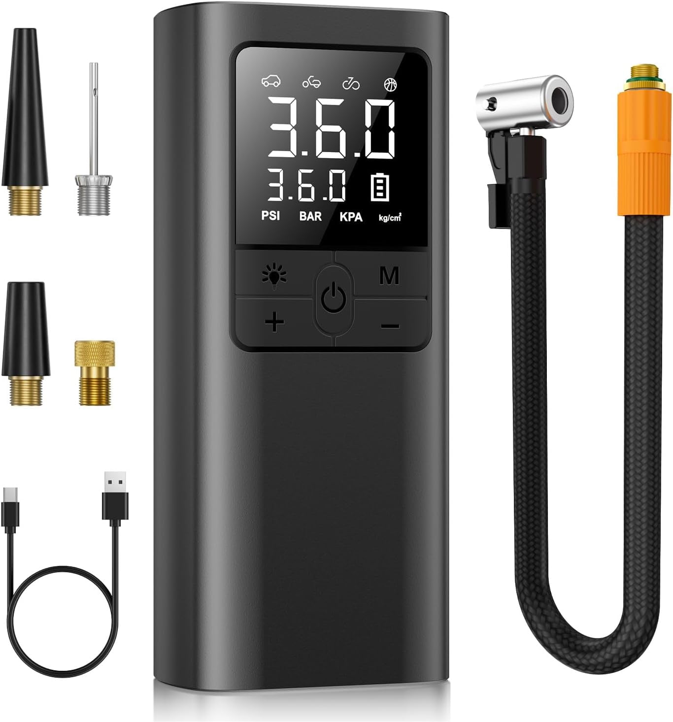 Tire Inflator Portable Air Compressor Cordless Air Pump with Digital ...