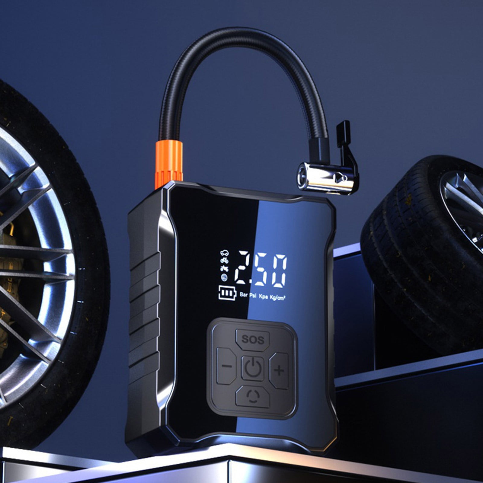 Tire Inflator Portable Air Compressor Cordless Bike Pump with Digital ...