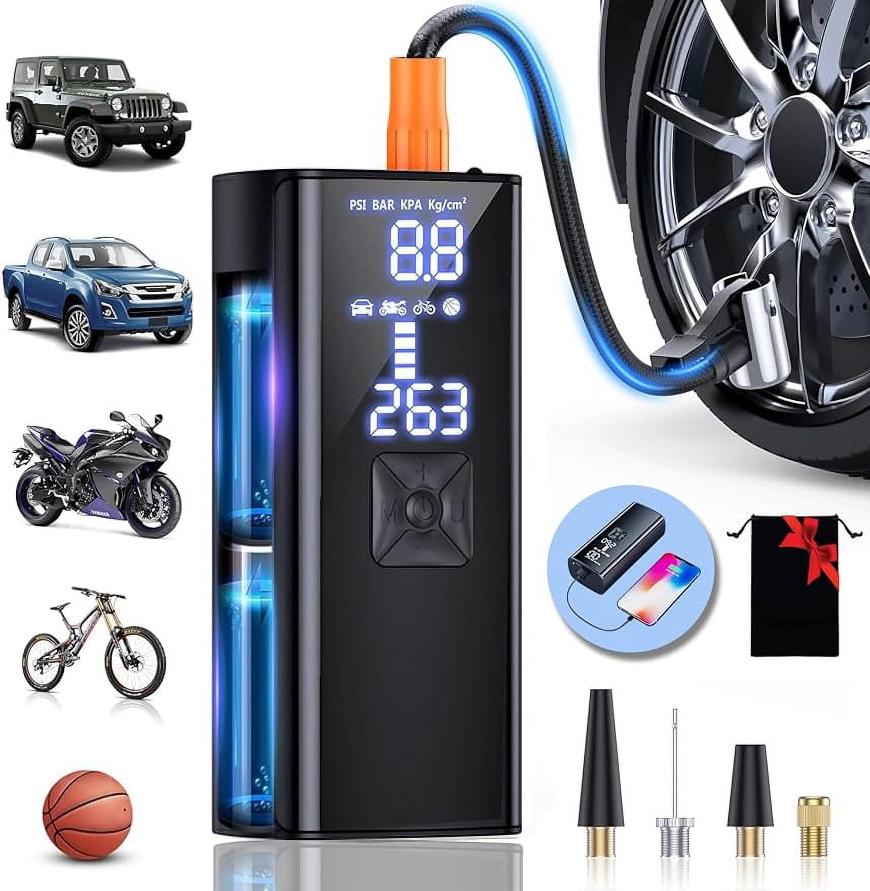 Tire Inflator Portable Air Compressor Cordless Car Tire Inflator Air ...