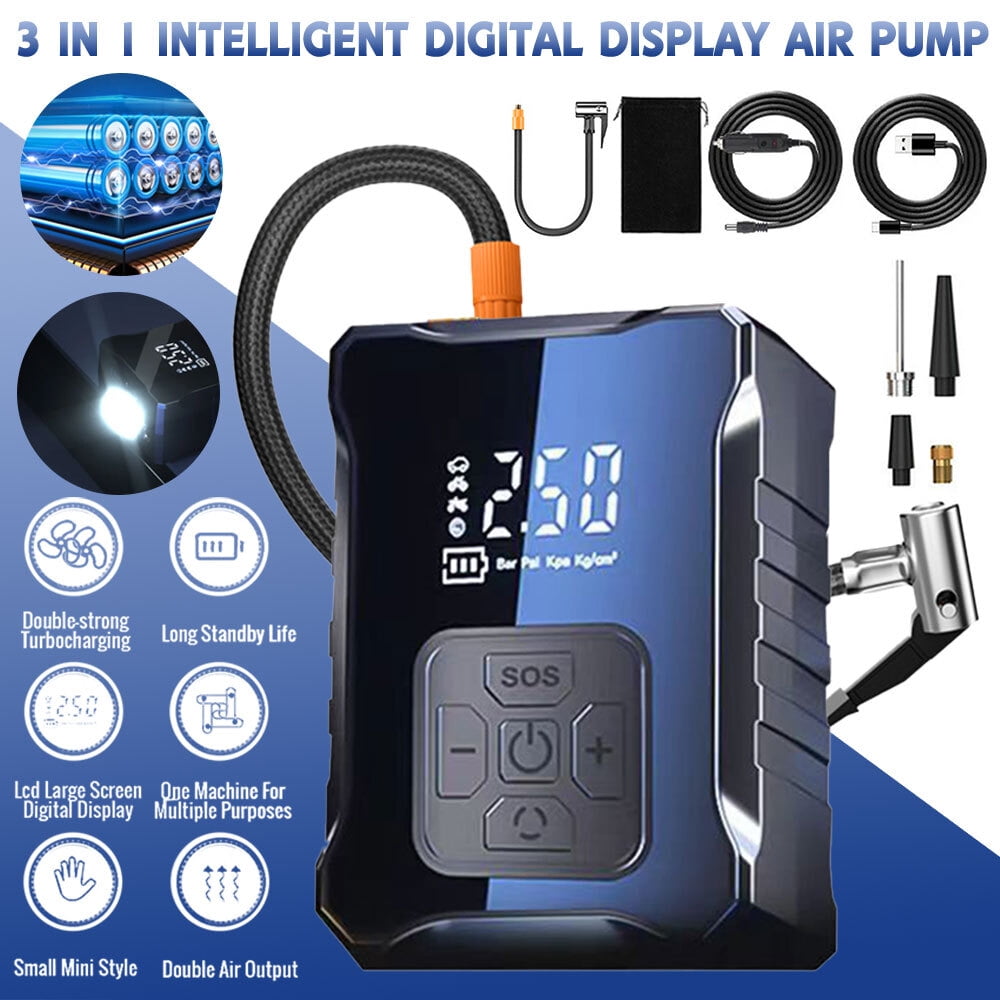 Tire Inflator Portable Air Compressor,DFITO 150 PSI 2X Faster Portable tire inflator, 3600mAh ...