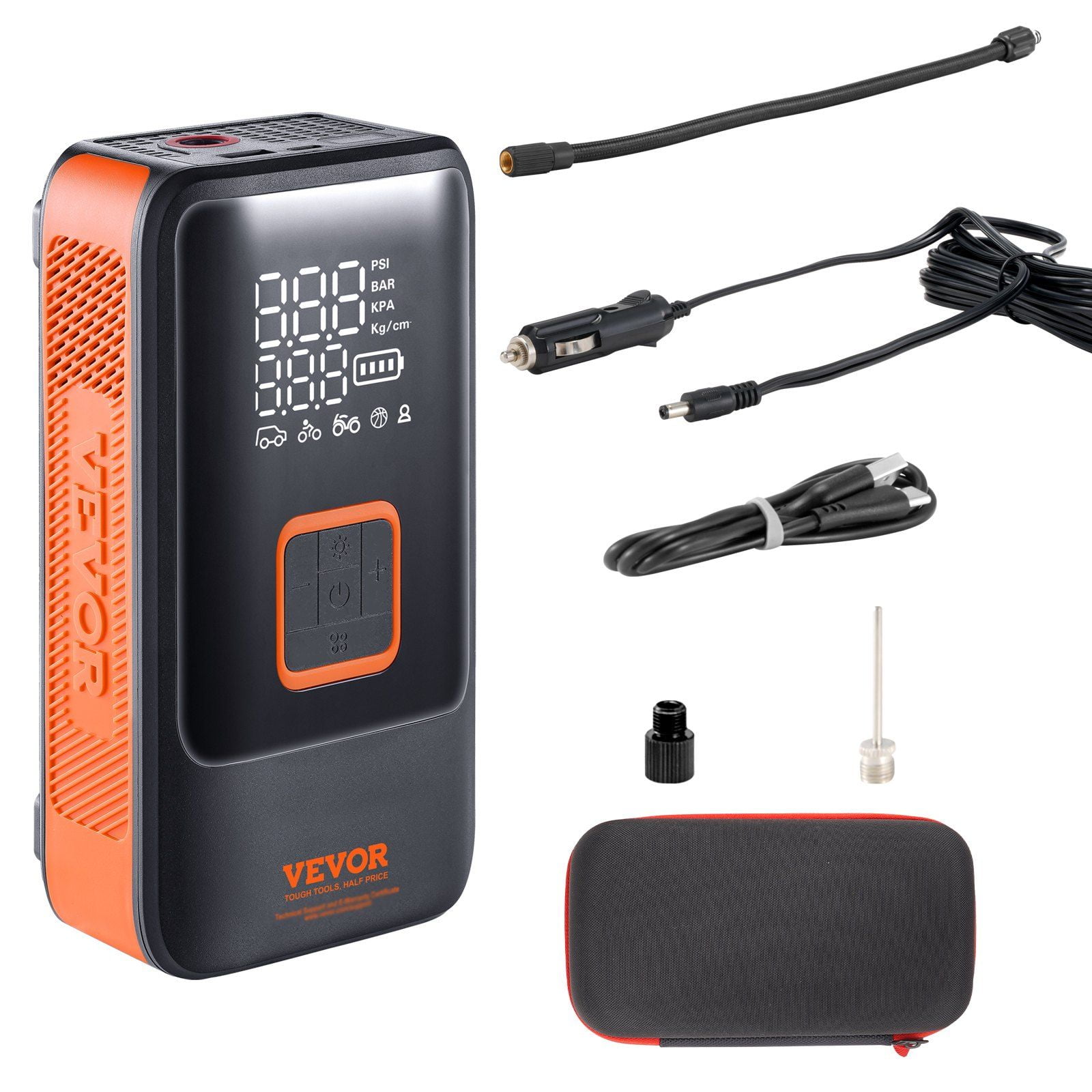 Tire Inflator Portable Air Compressor, Dual-Cylinder & 12000mAh ...