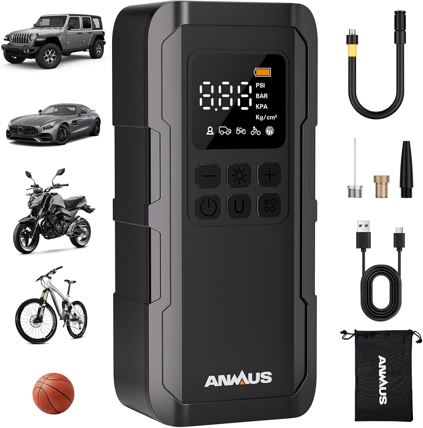 Tire Inflator Portable Air Compressor, Faster Air Pump for Car Tire ...