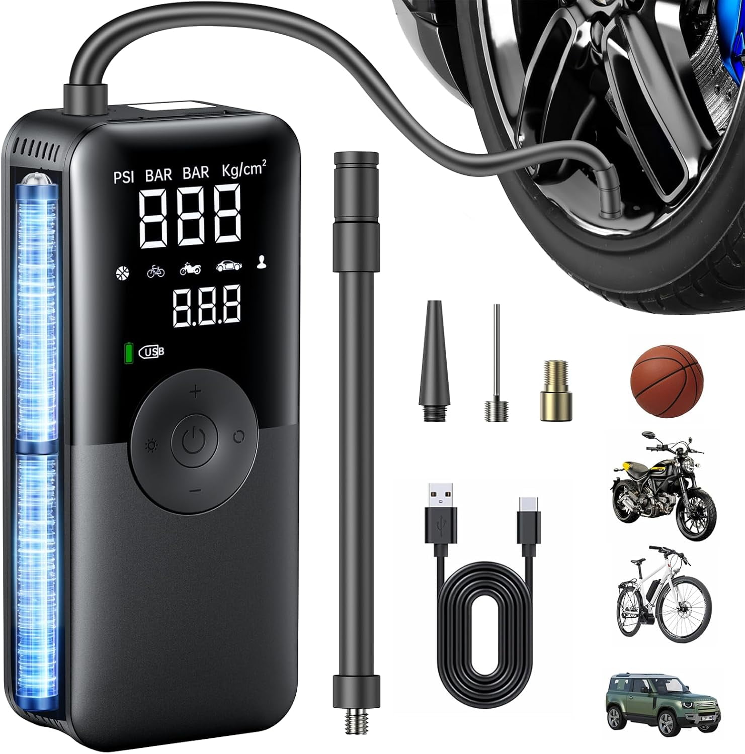 Tire Inflator Portable Air Compressor - Faster Inflation 150PSI ...