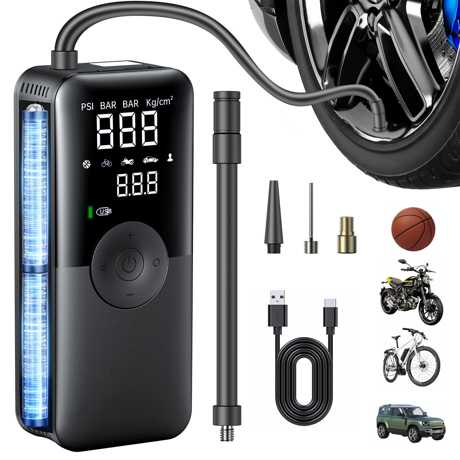 Tire Inflator Portable Air Compressor - Faster Inflation 150PSI ...