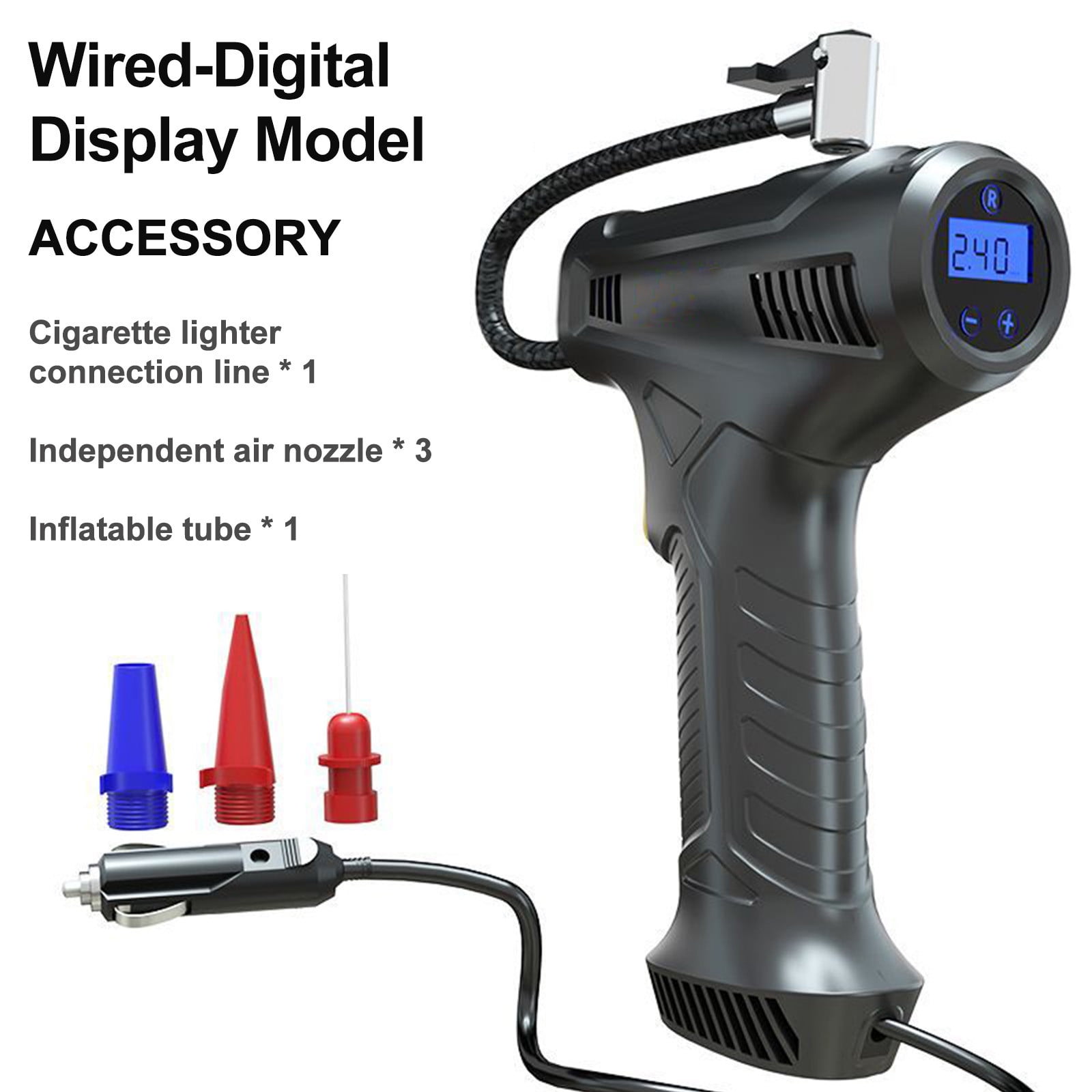 Tire Inflator Portable Air Compressor, Inflation Electric Air Pump with ...