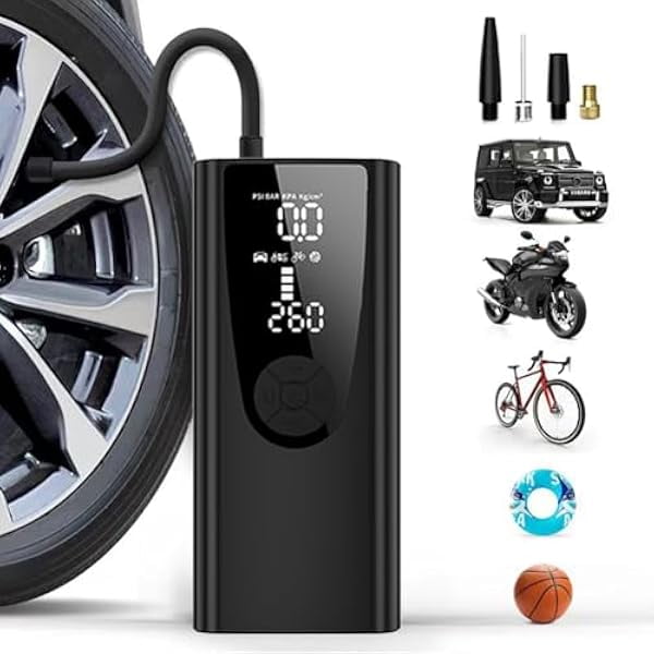 Tire Inflator Portable Air Compressor/Pump for Car Tires w/Digital Tire ...