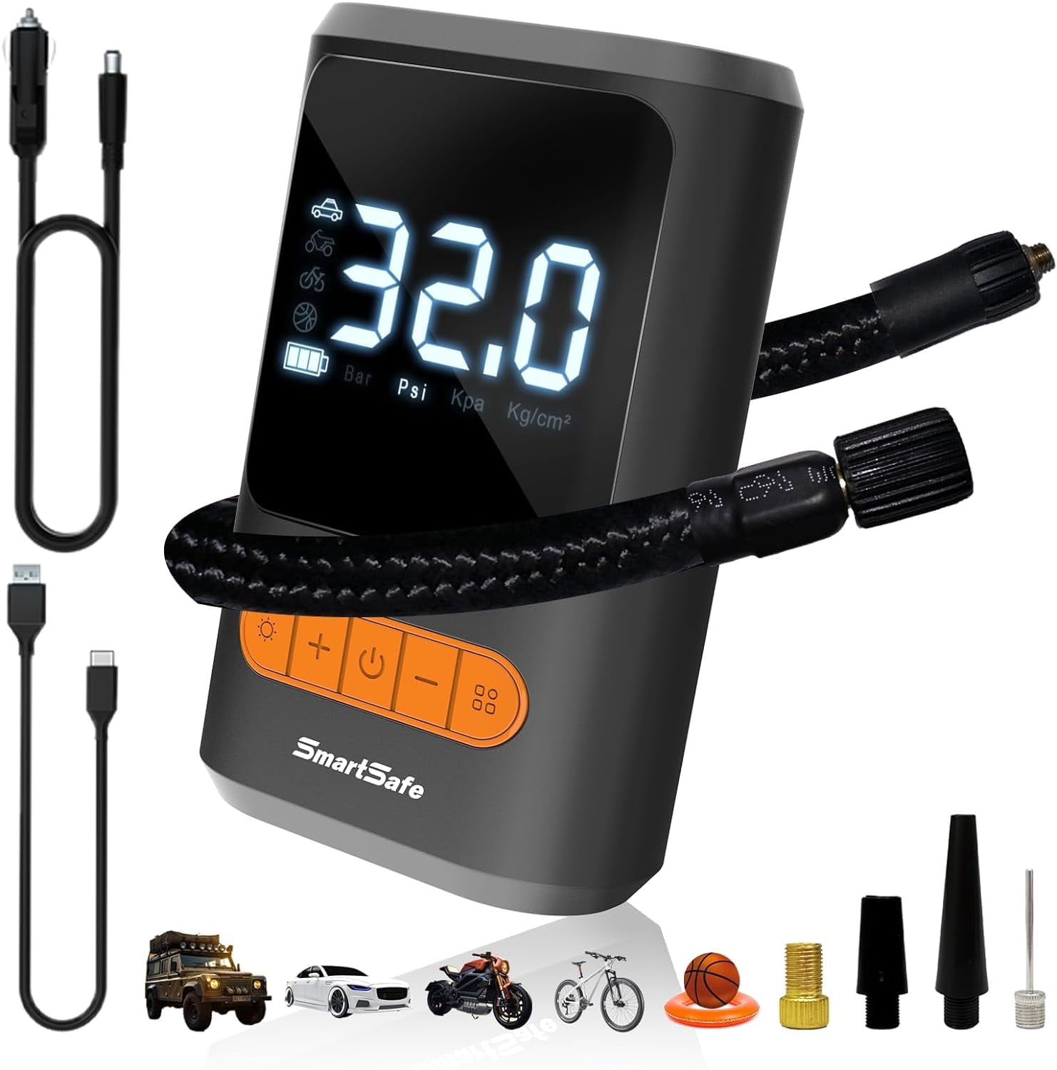 Tire Inflator Portable Air Pump for Car Tires 150 Psi Powerful Electric ...