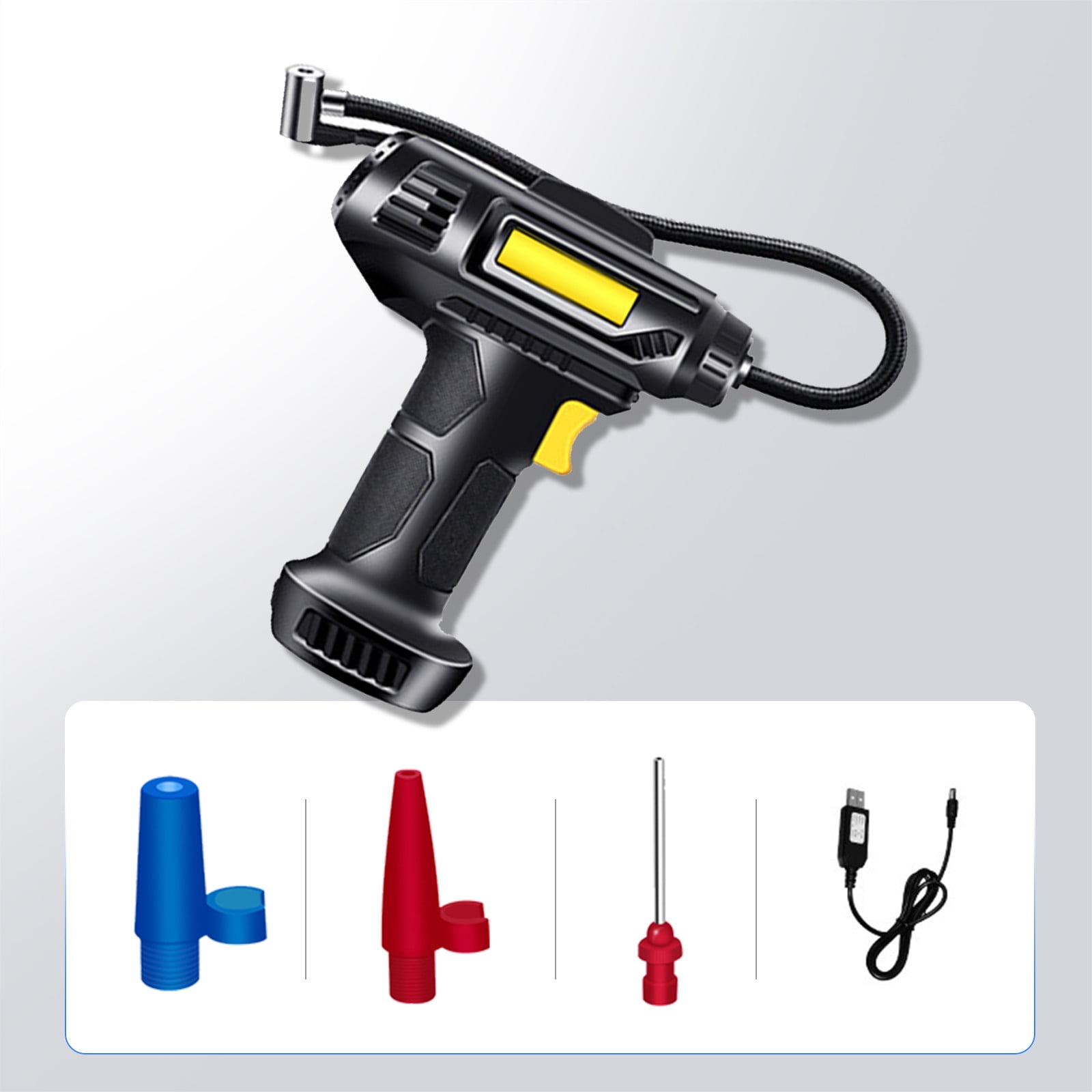 Tire Inflator Portable Car Air Pump | Rechargeable Lithium Battery ...