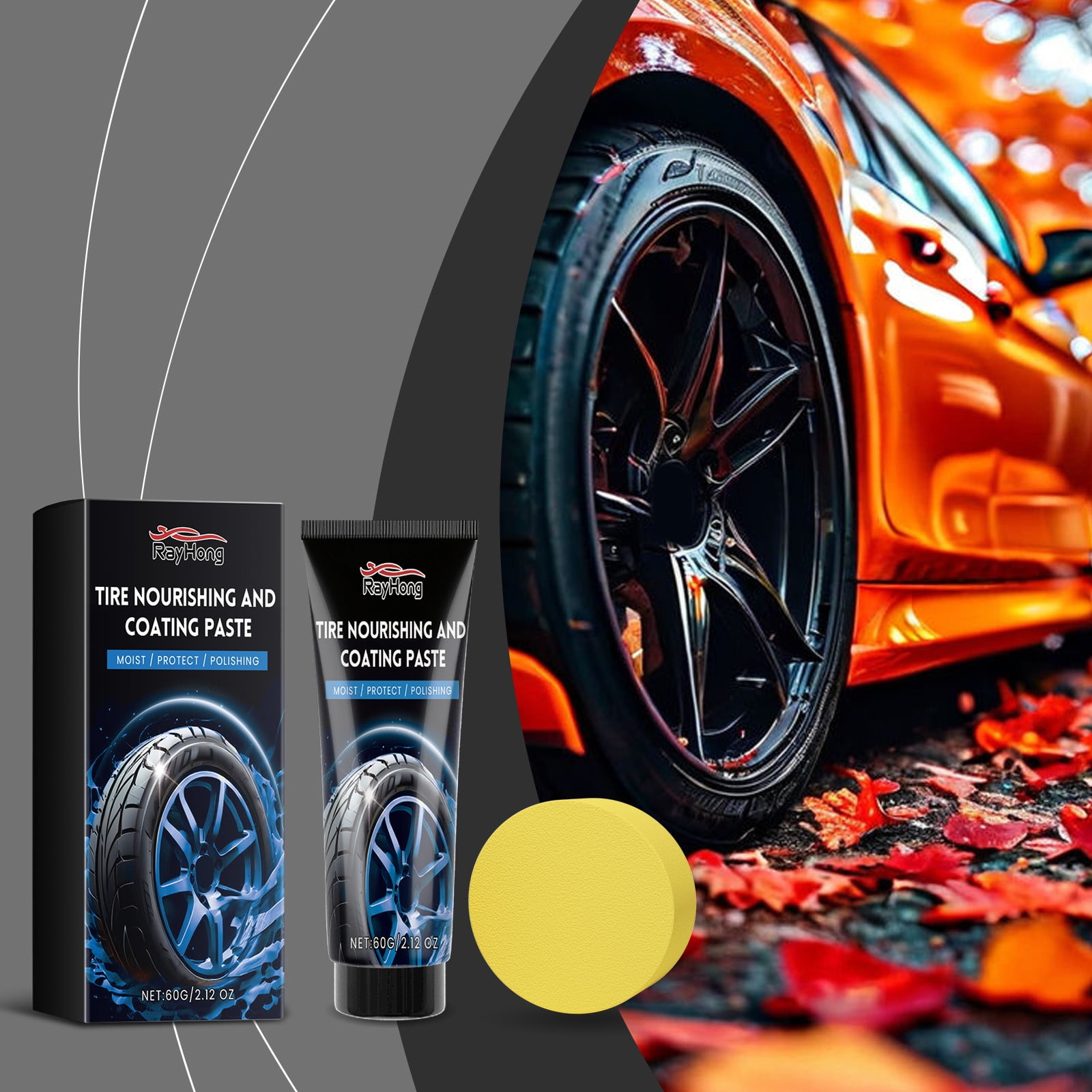 Tire Maintenance Paste, Car Tire Coating, Shiny New Tires ...