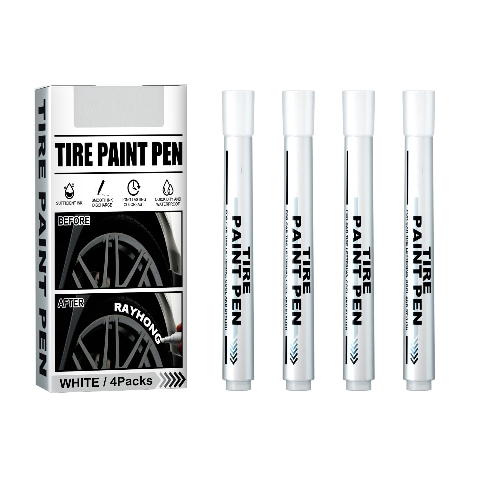 Tire Paint Pens Bright Waterproof Markers for Car Tires Permanent Quick ...