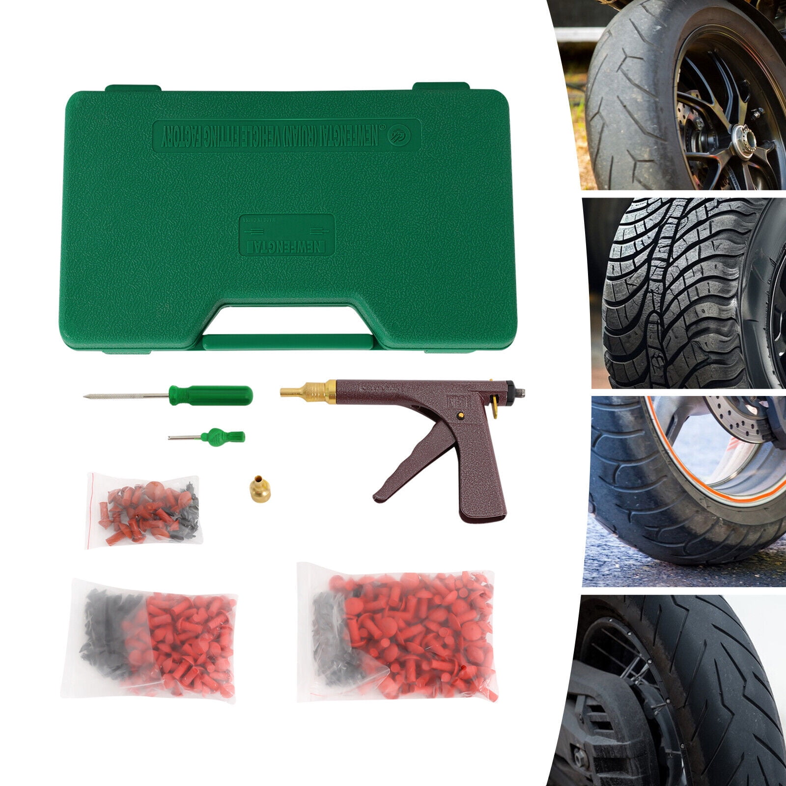 Tire Plugger Tubeless Tire Wheel Repair Gun Kit Mushroom Plug Probe ...
