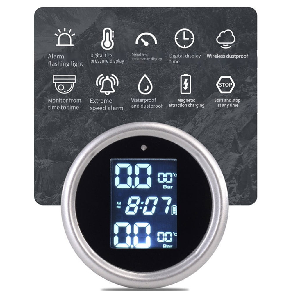 Tire Pressure Monitor System Tpms Motorcycle Real-Time Alarm 45*45*22Mm ...
