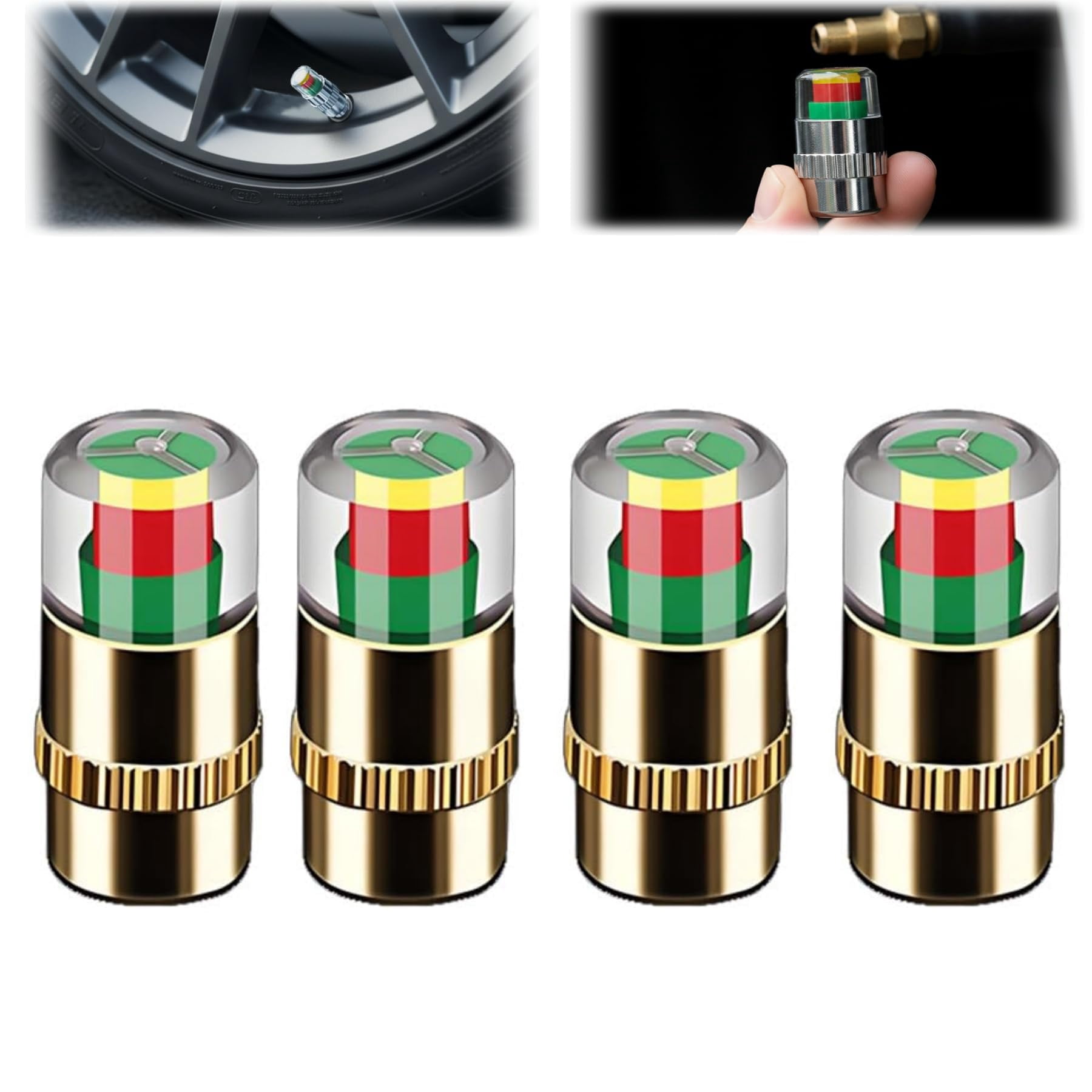 Tire Pressure Monitor Valve Stem Caps,Universal 36PSI Car Tire Pressure ...