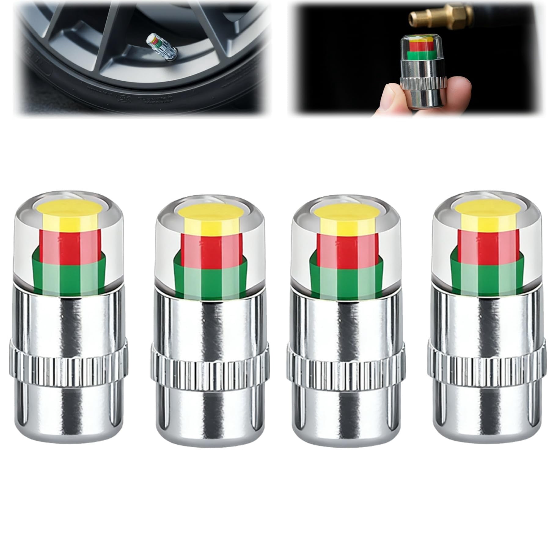 Tire Pressure Monitor Valve Stem Caps,Universal 36PSI Car Tire Pressure ...