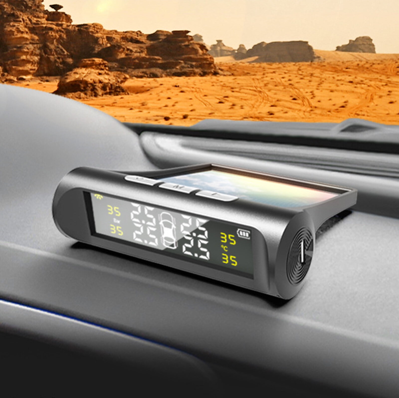 Tire Pressure Monitoring System 4 External Sensors Wireless Solar Tpms Tire Pressure Monitor