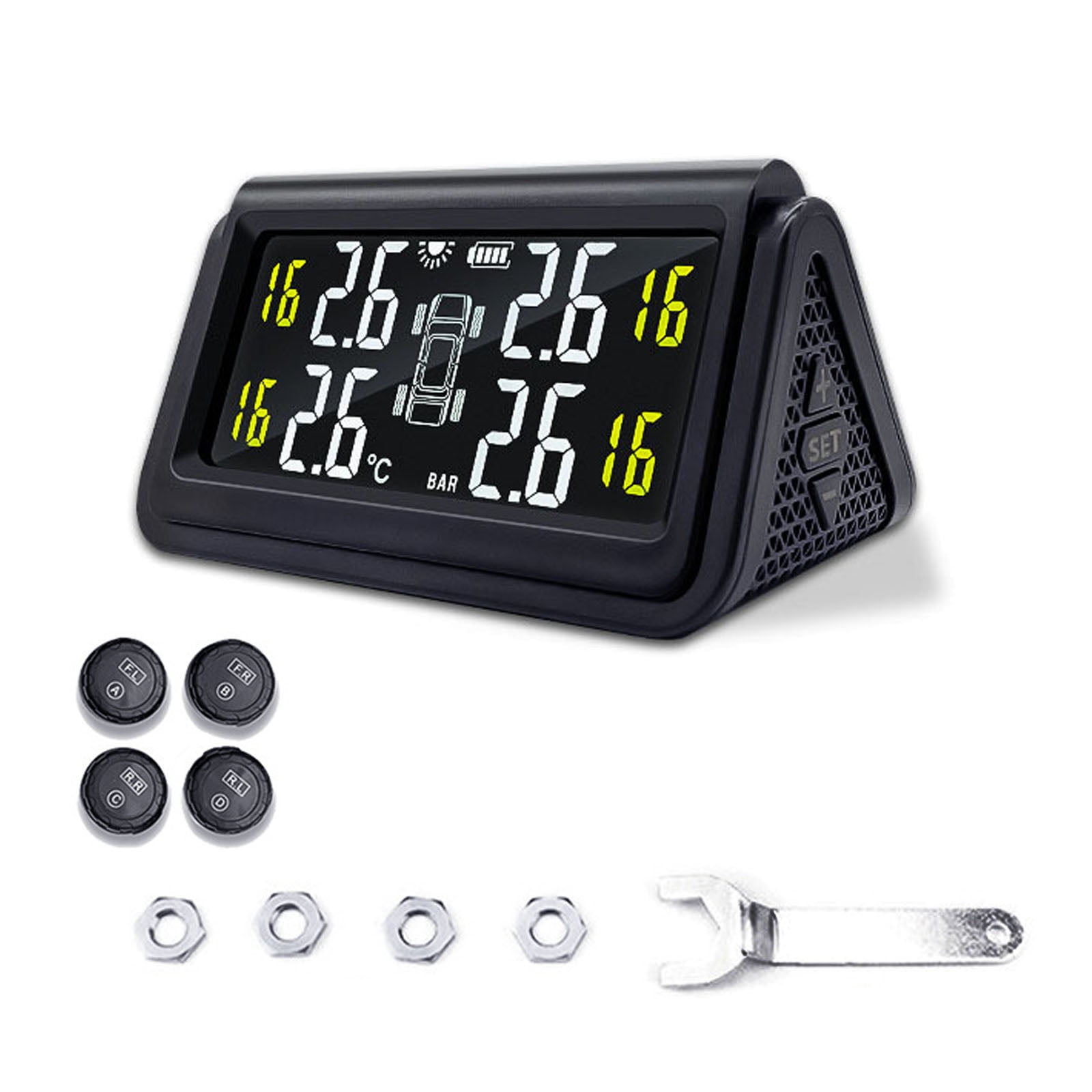 Tire Pressure Monitoring System, TPMS With 4 Sensors & Alarm Modes, Air ...