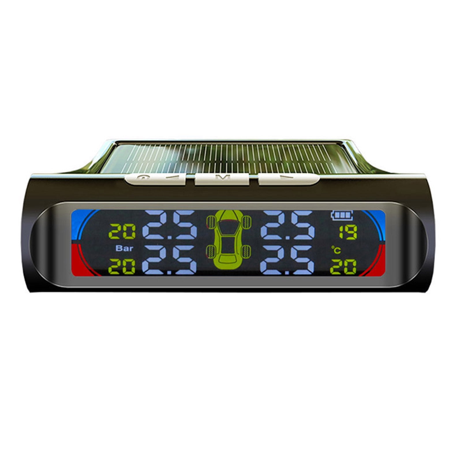 Tire Pressure Sensor Digital Solar Power ABS Wireless Auto Security ...