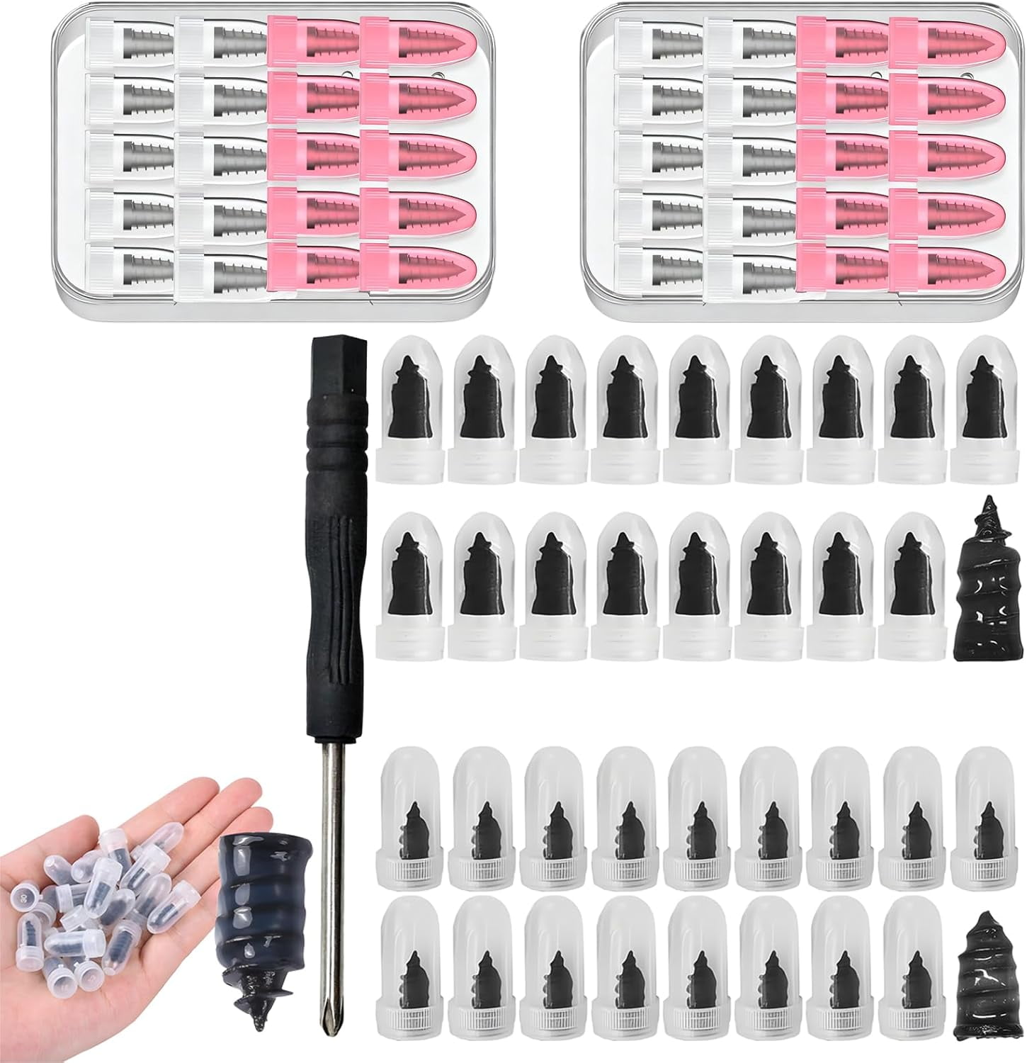 Tire Repair Rubber Nails Kit with 2 Sizes - Tire Repair Screw in Rubber ...