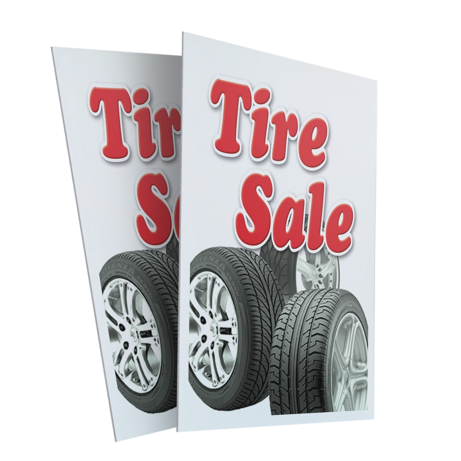 Tire Sale (2-PACK) 24" x 36" Plastic Signs | Sign Insert 4mm Corrugated ...