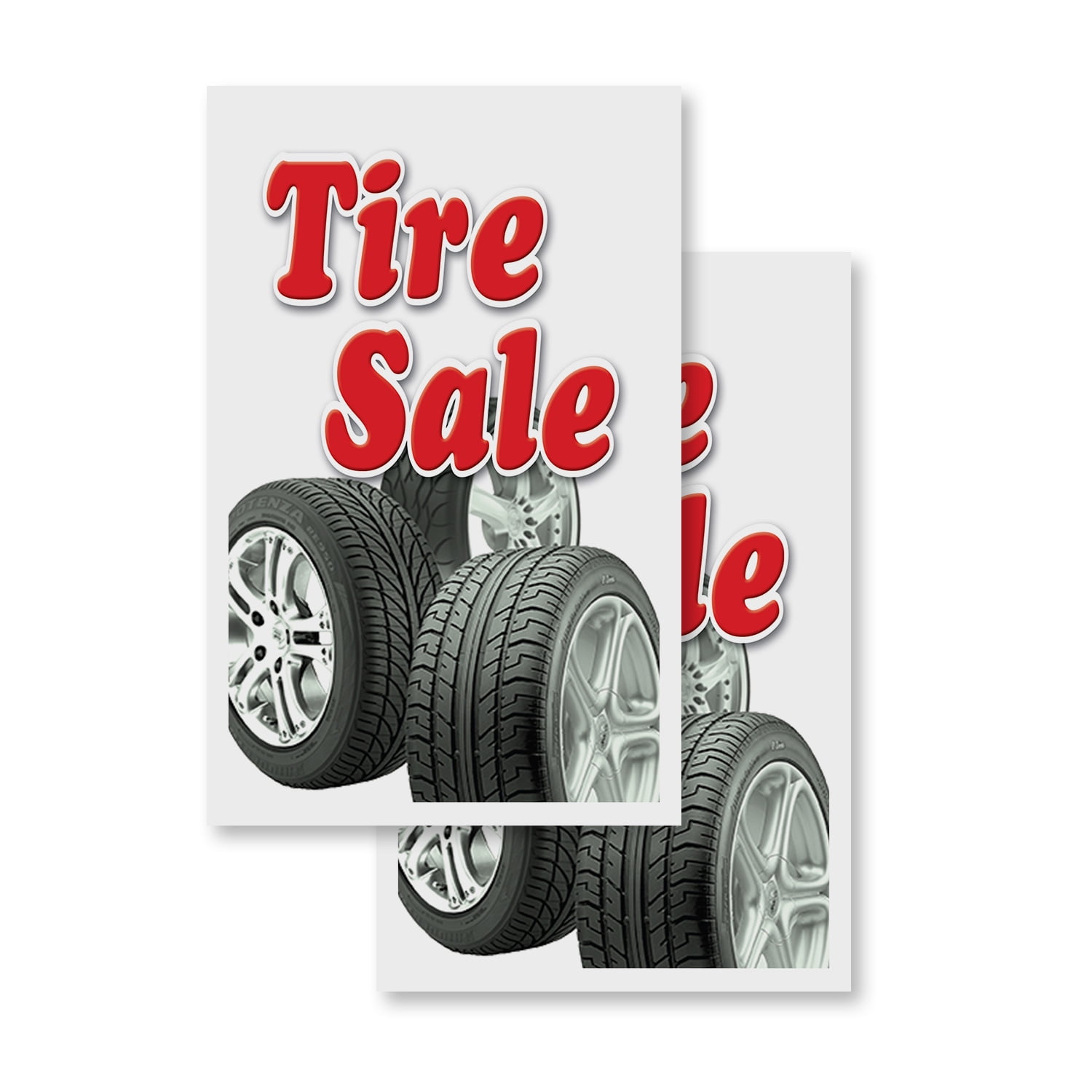 Tire Sale (2-PACK) 24" x 36" Vinyl Decals | Sign Insert Peel & Stick ...