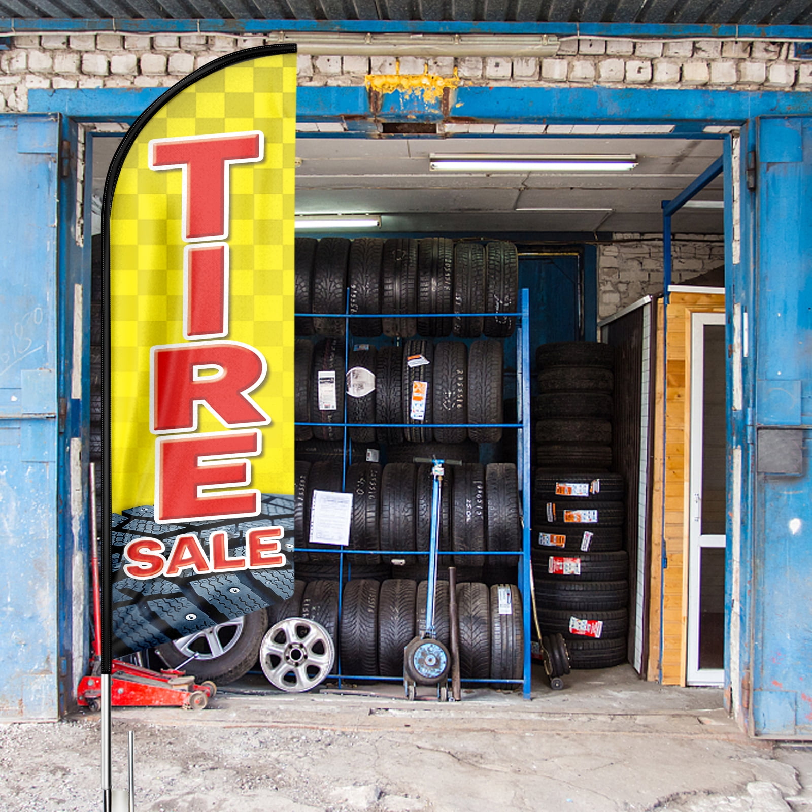 Tire Sale Sign Feather Flag,8FT Tire Sale outdoor advertising flag ...