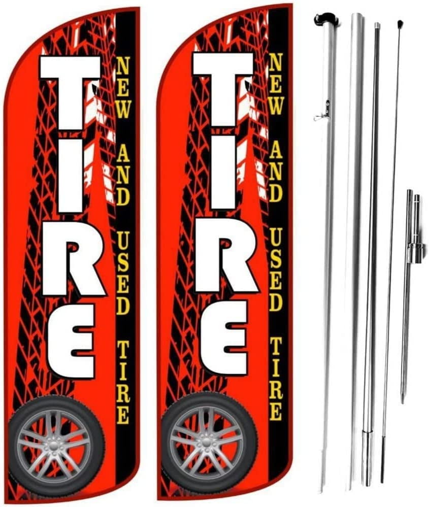 Tire Sale Windless Flag With Complete Hybrid Pole set | Advertisement ...
