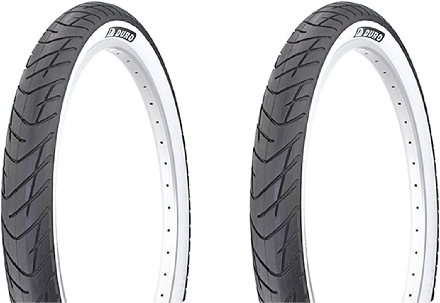 Tire Set. 2 Tires. Two Tires Duro 26" x 3.00" Black/White Side Wall DB ...