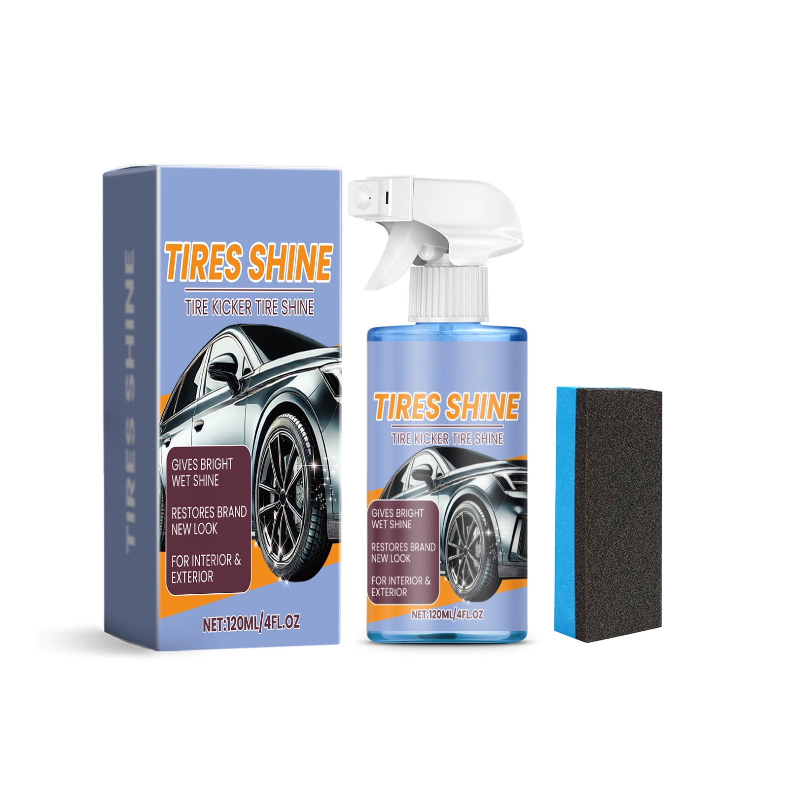 Tire Shine Spray Car Tire Dressing Tire Wet Black Magic Tire Brightener Tyre Coating Shine for ...