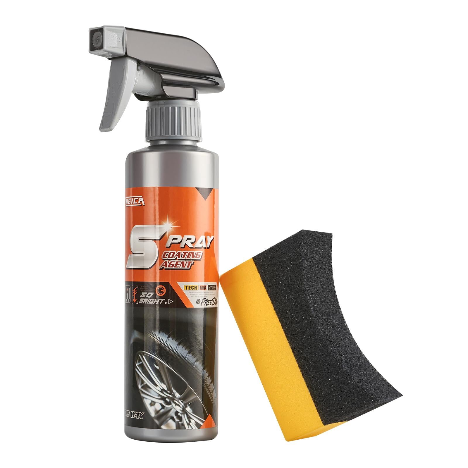 Tire Shine Spray Kit - Restore Deep Black Shine, Non-Greasy Finish ...