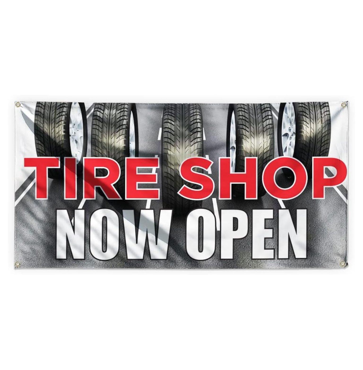 Tire Shop Now Open Outdoor Advertising Printing Vinyl Banner Sign with ...
