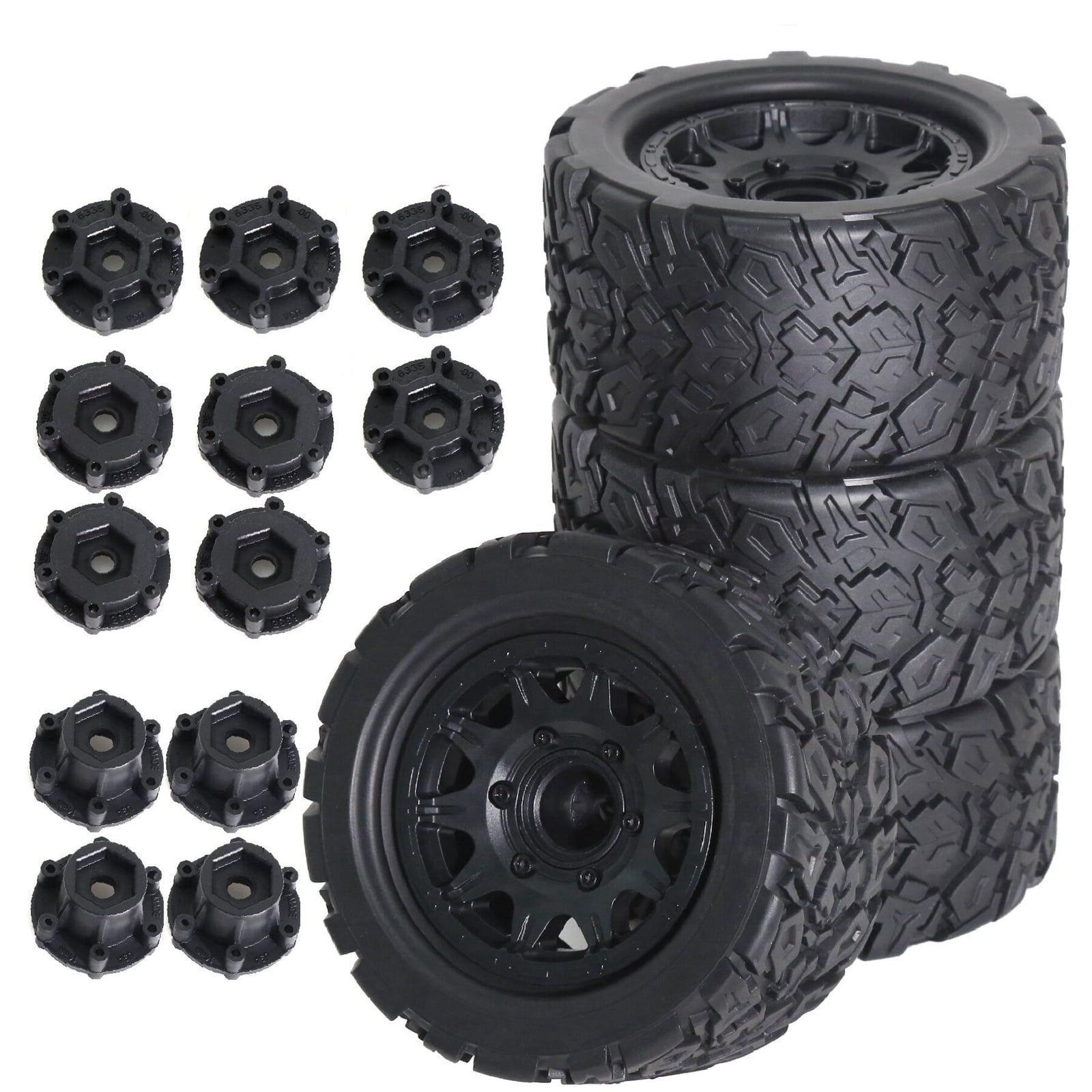 Tire,Spider 1/10 Rim Hub Tires With Yk4082 ( Hub 110mm Red Spider With ...