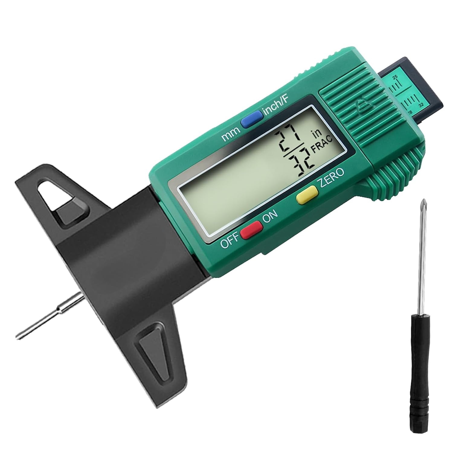 Tire Tread Depth Gauge - Large LCD Screen with Inches/Millimeters ...