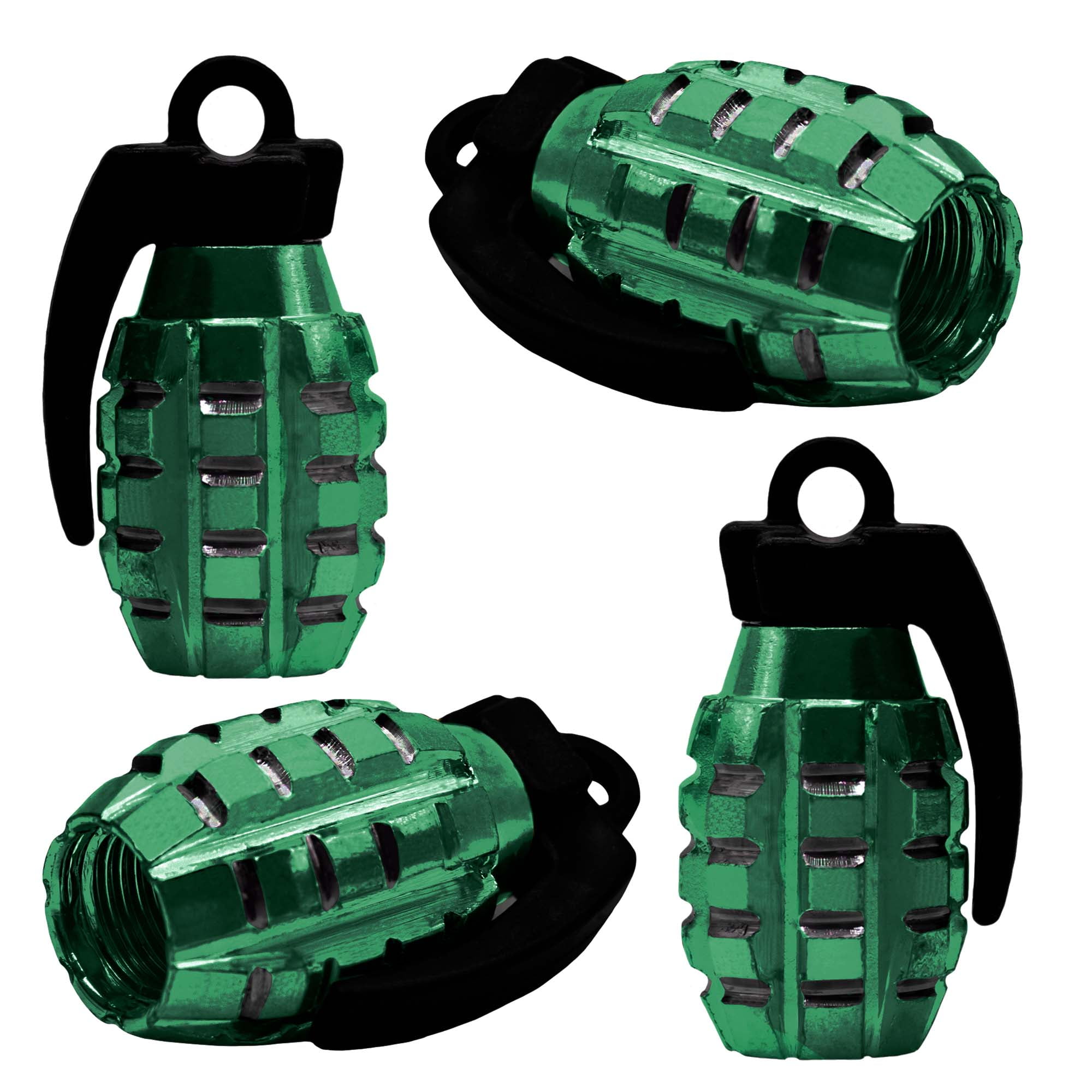 Tire Valve Cap Tire Stem Valve Pressure Cover Grenade Bomb Style Great for All Air Valves Green Chrome Pack of 4 Walmart