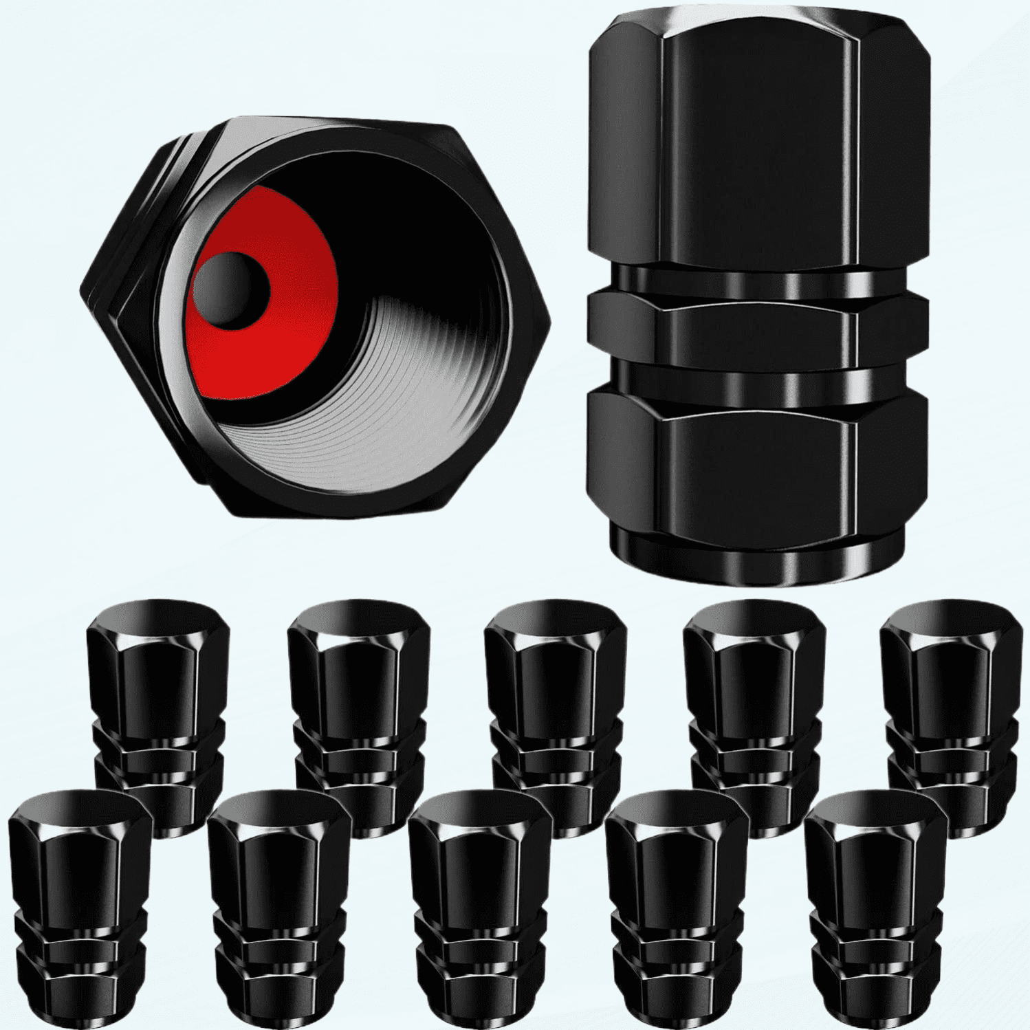 Tire Valve Caps (12 Pack) Heavy-Duty Stem Covers | Dust Proof, with O ...