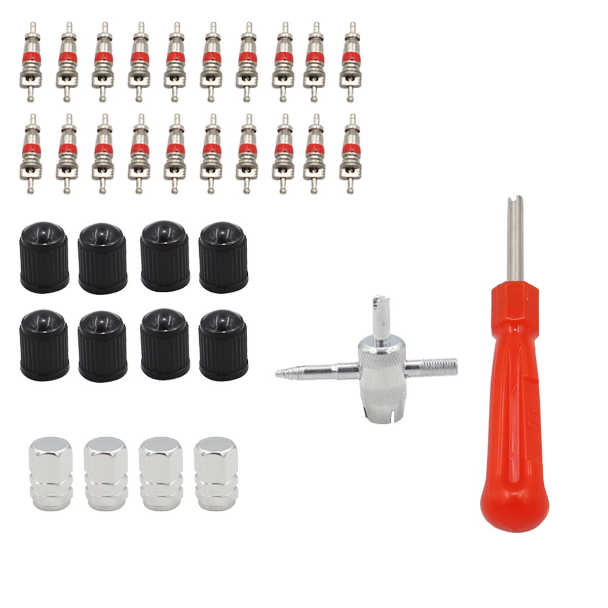 Tire Valve Removal Tool Set Installation Kit Valve Core Remover 4-Way ...
